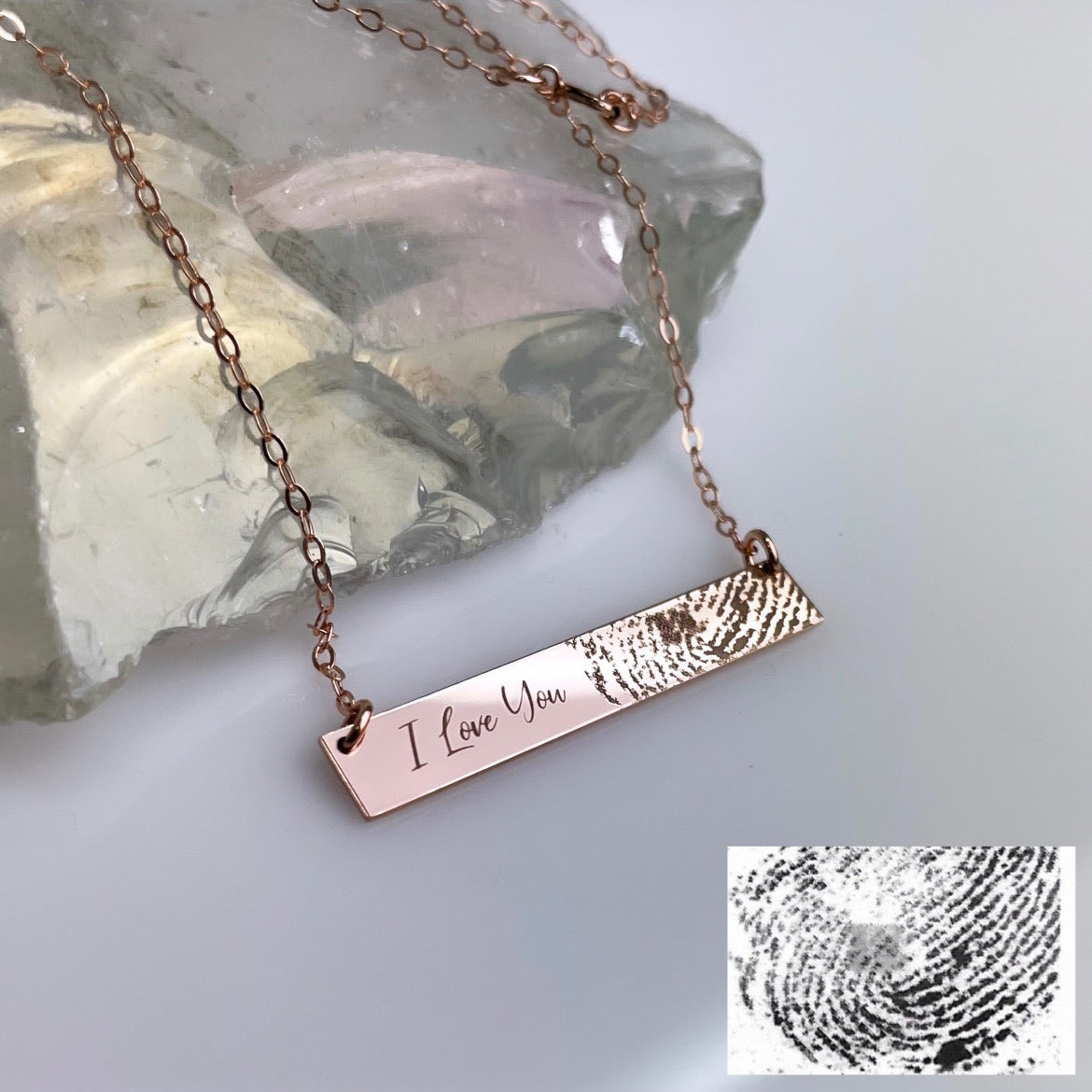 Fingerprint Bar Necklace – Onememorylane