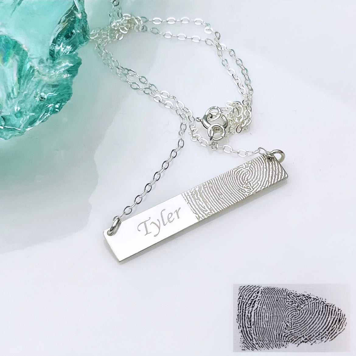 Fingerprint Bar Necklace – Onememorylane