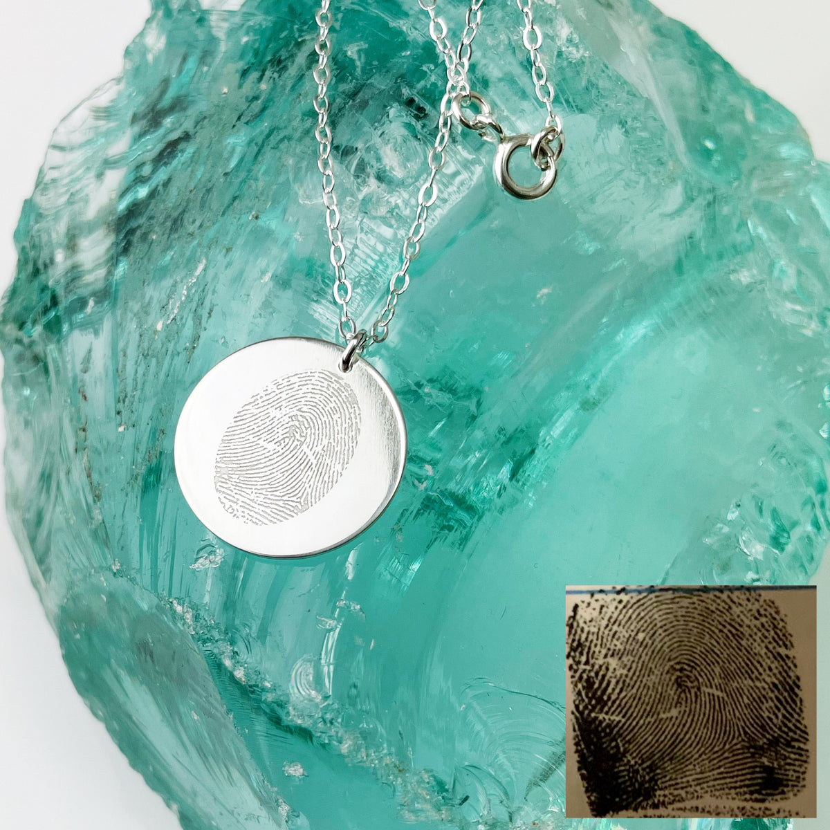 Fingerprint Disc Necklace – Onememorylane